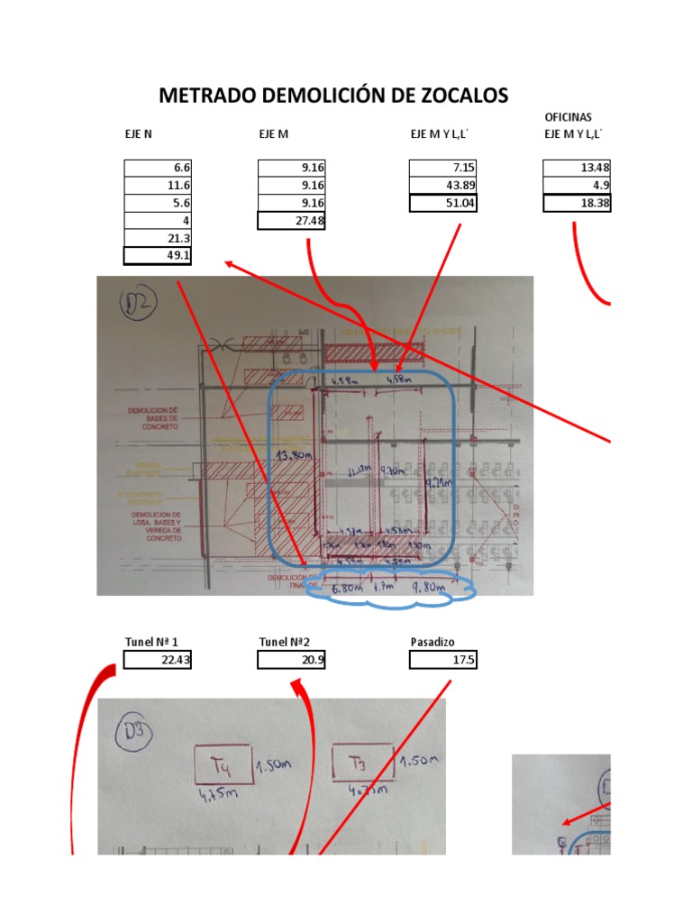 Metrado de Zocalos | PDF | Métodos y materiales de enseñanza