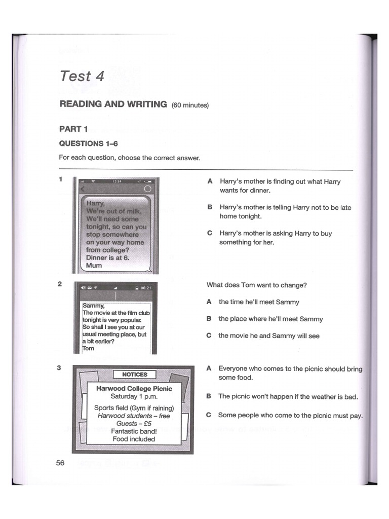 KET 标准版2 test 4 | PDF