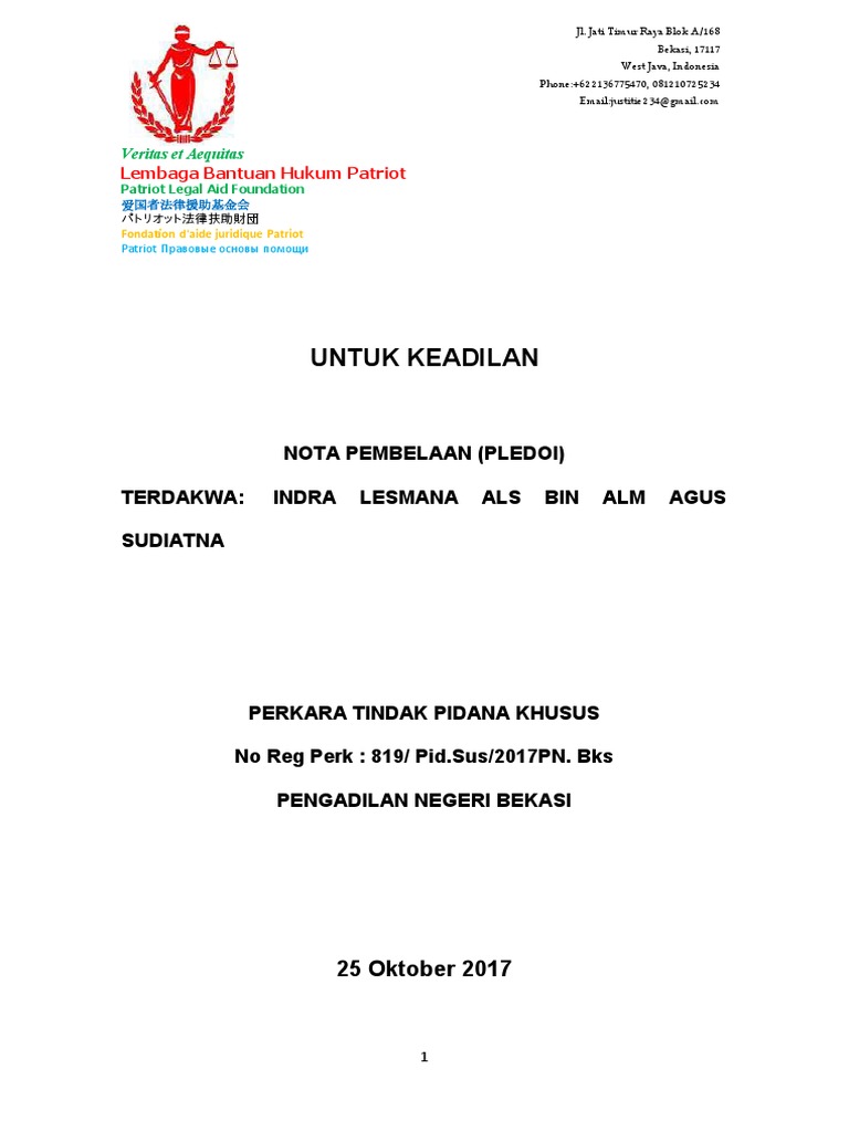 Pledoi Docx | PDF | Politik | Ilmu Sosial
