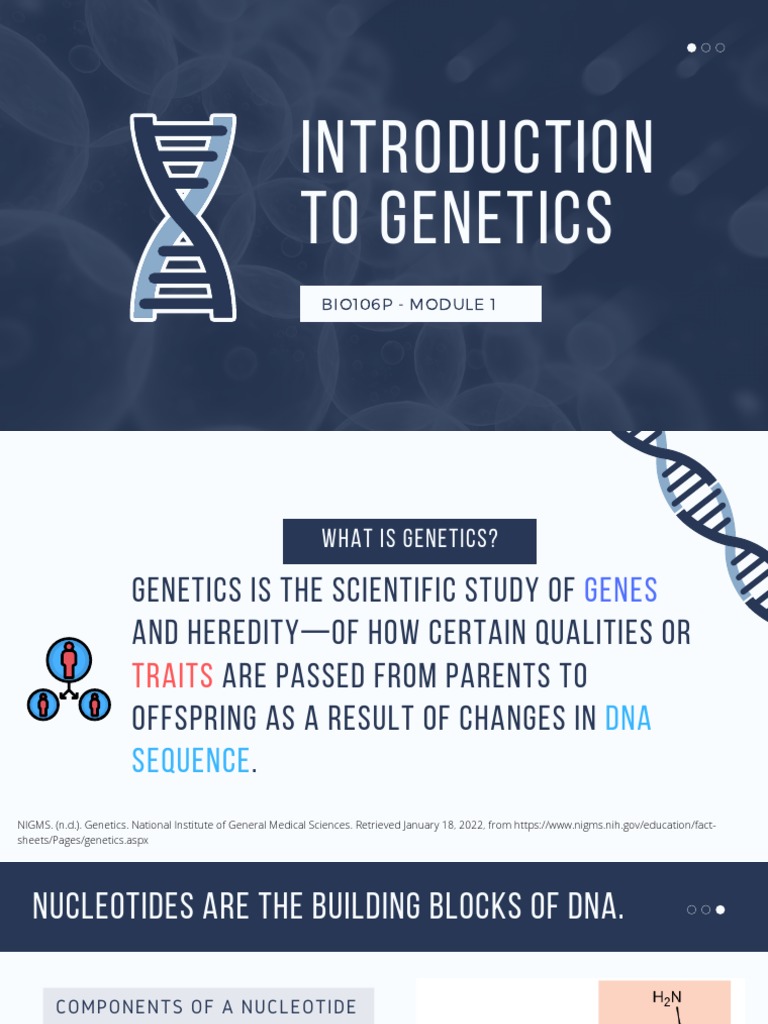 Module 1 - Introduction To Genetics PDF | PDF | Translation (Biology) | Dna