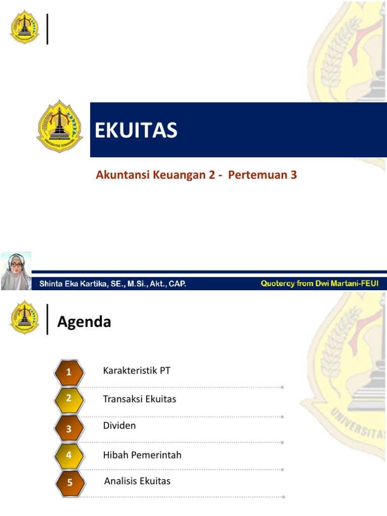 AK2 Pertemuan 3 Ekuitas | PDF