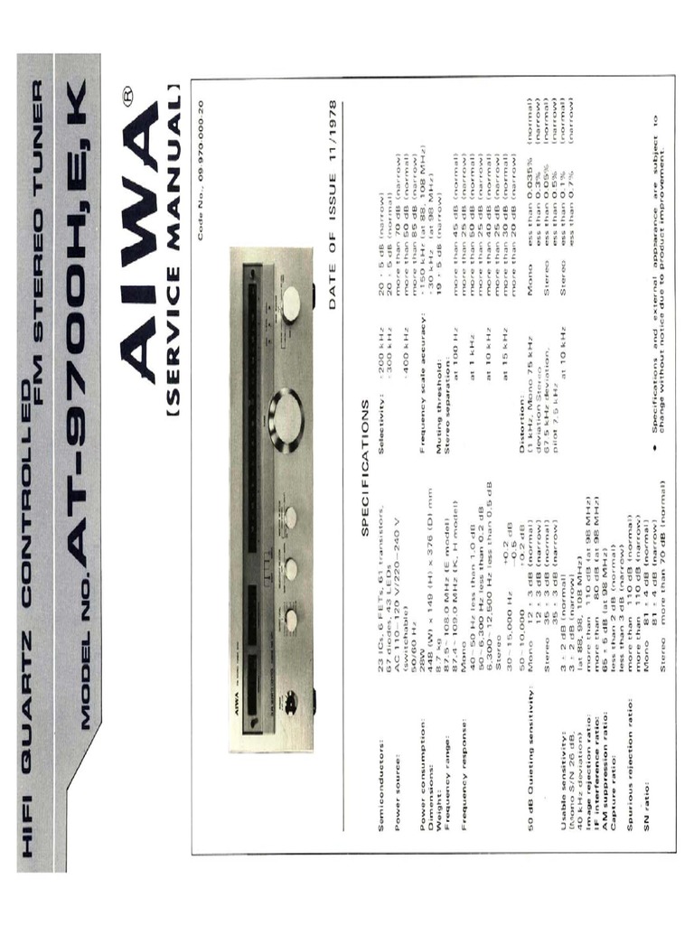Aiwa AT-9700-Service-Manual | PDF