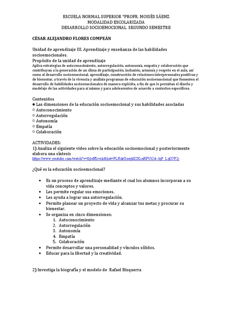 César Alejandro Flores Compeán | PDF | Las emociones | Aprendizaje