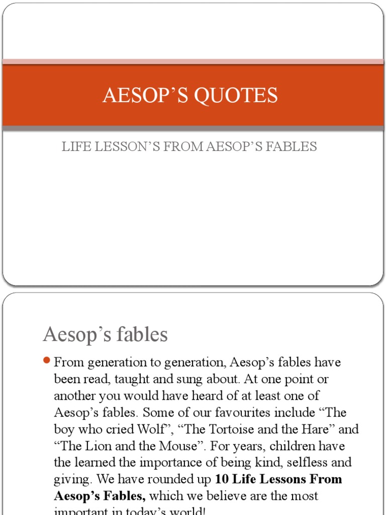 Aesop's Quotes | PDF | Fable | Aesop's Fables