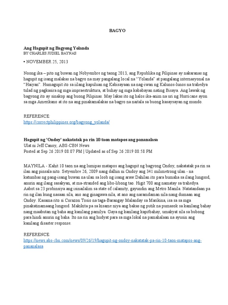 BAGYO | PDF