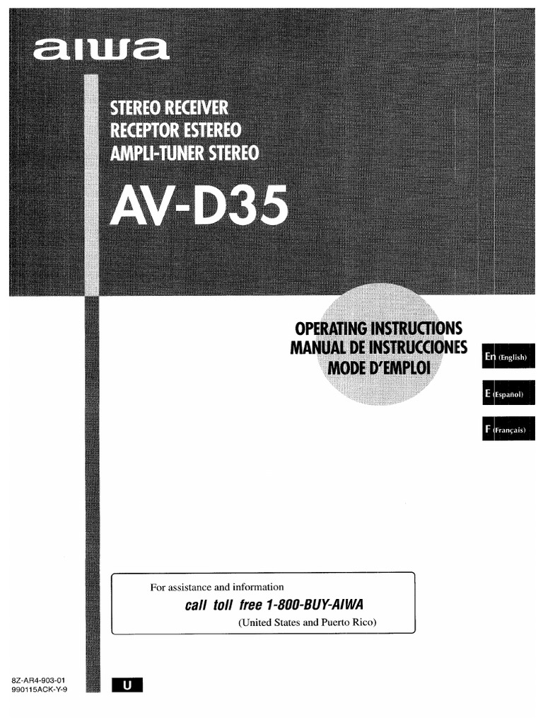 Aiwa AV D35 Owners Manual | PDF
