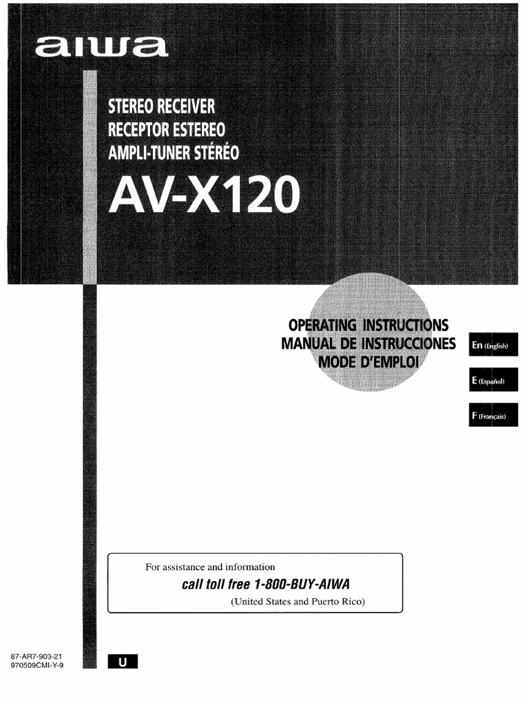 Aiwa AV X120 Owners Manual | PDF