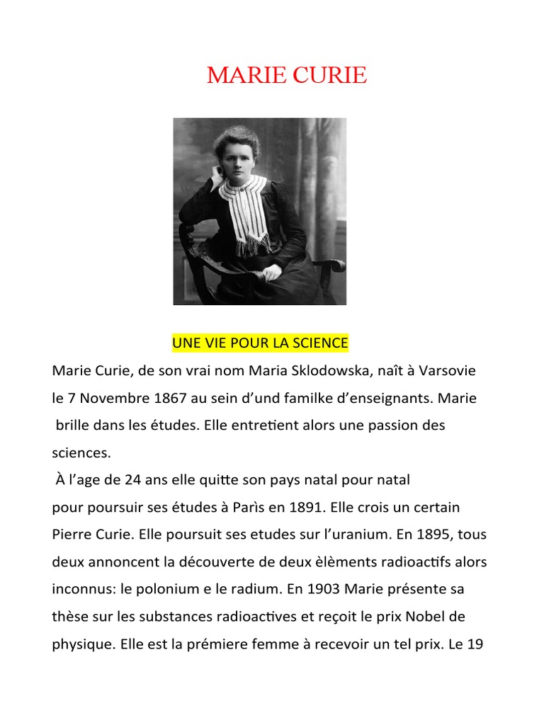 Marie Curie | PDF