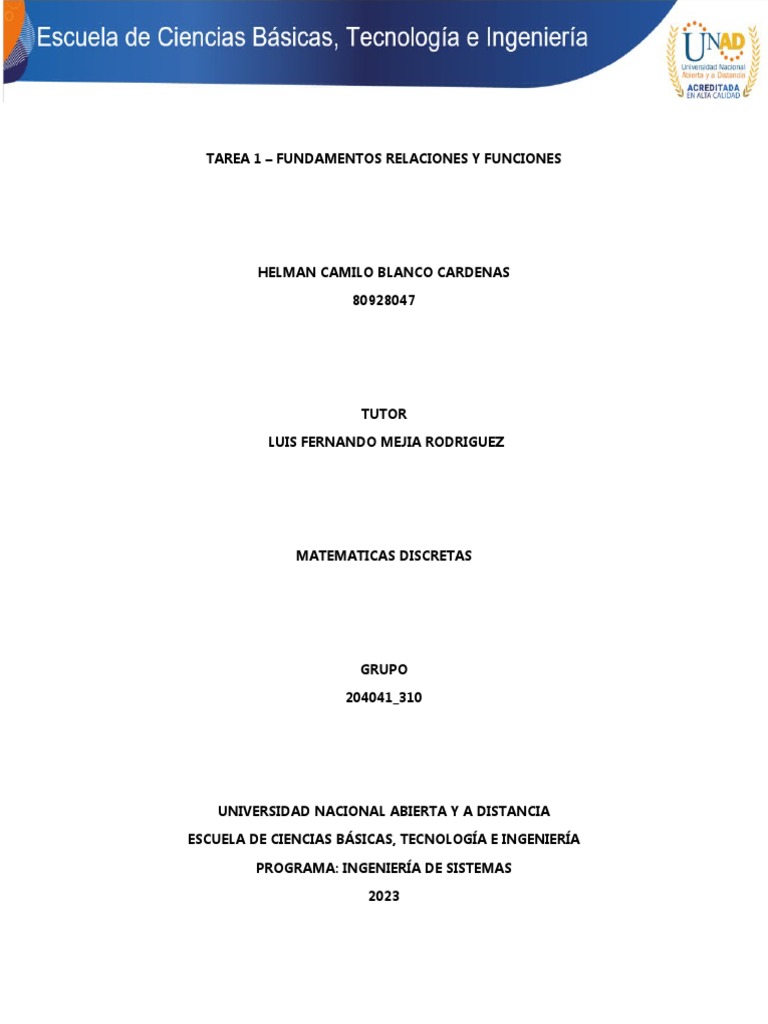 Tarea1 - Grupo - 204041 - 310 - Camilo - Blanco | PDF | Análisis ...