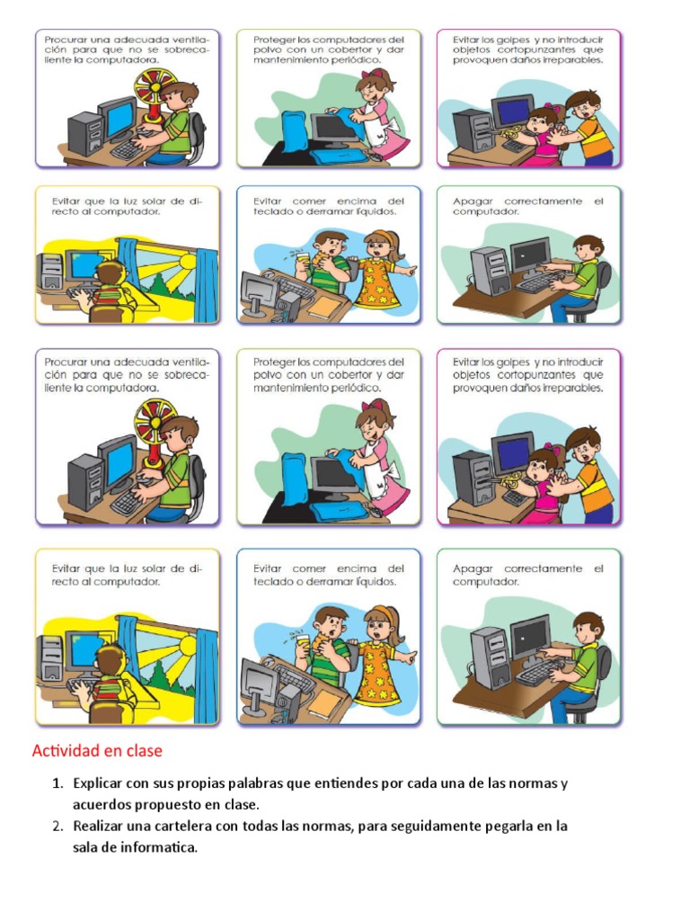 Informatica Normas Del Uso Del Computador Cuarto Pdf