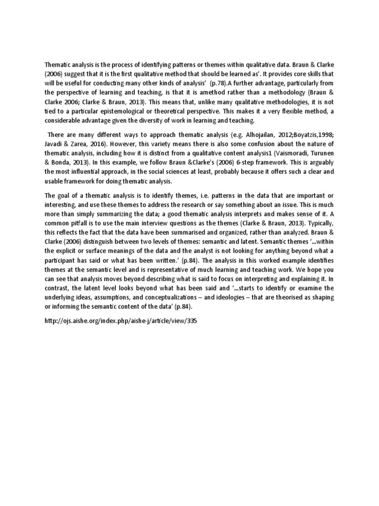 2 Thematic Analysis | PDF | Methodology | Analysis