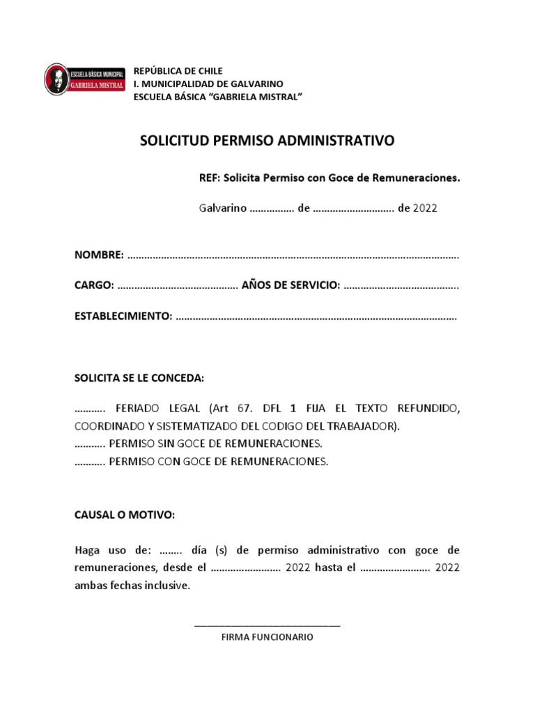 Formato Permiso Administrativo | PDF