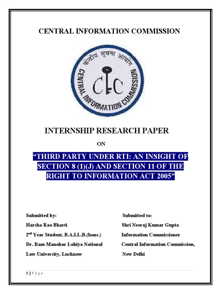 RTI Act: Third Party Insights | PDF | Discovery (Law) | Government