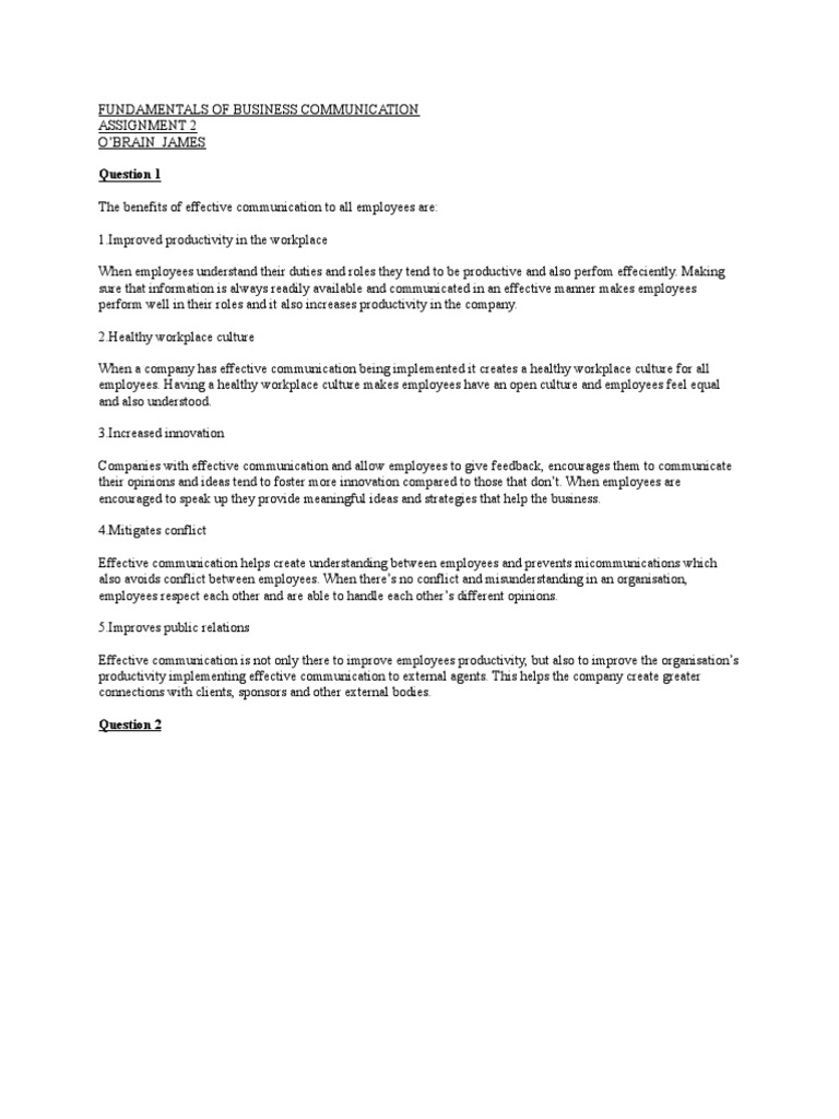 Fundamentals of Business Communication | PDF