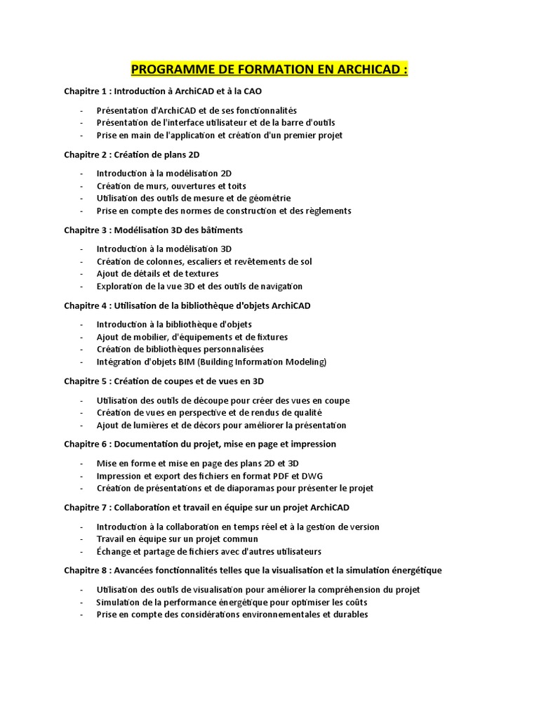 Programme Formation Archicad | PDF | Ordinateurs