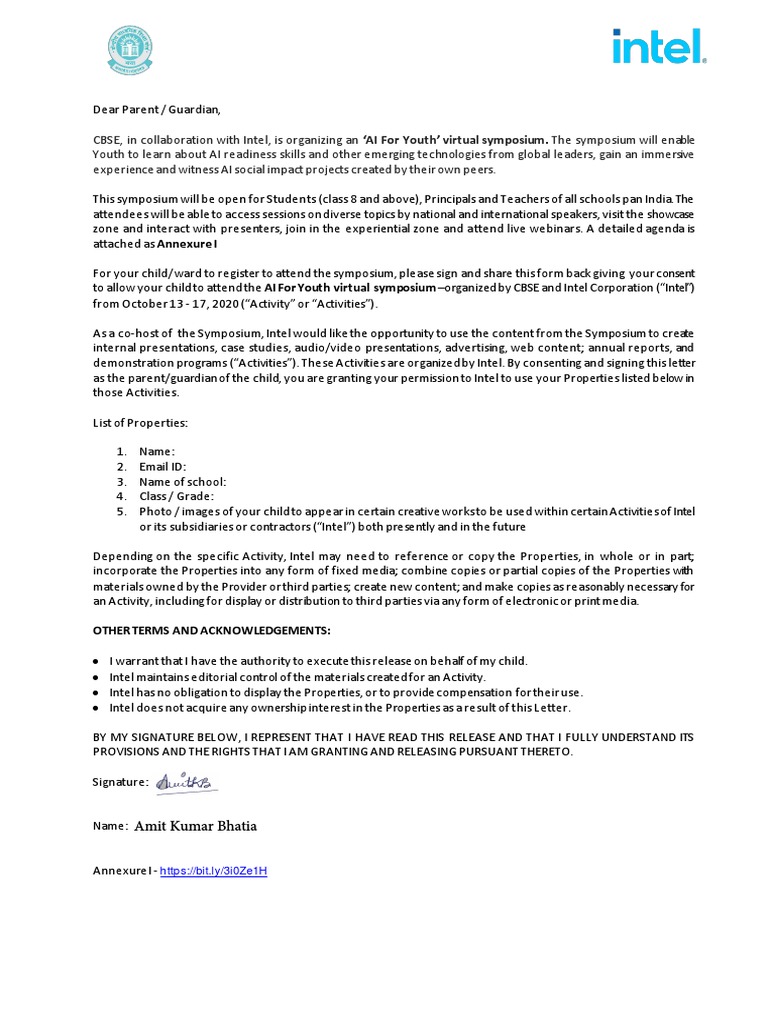 Annexure II - Consent Form-Parent-India AI | PDF | Artificial Intelligence | Intelligence (AI ...