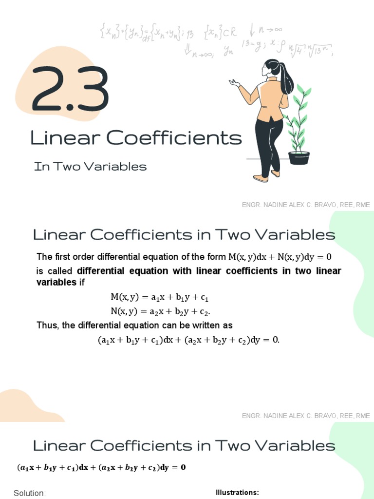 De 2.3 Linear Coefficients | PDF | Equations | Mathematical Analysis