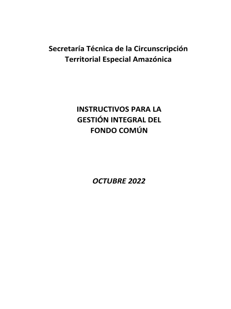 Instructivos para la gestión del Fondo Común 2022.pdf | PDF | Matriz (Matemáticas) | Planificación