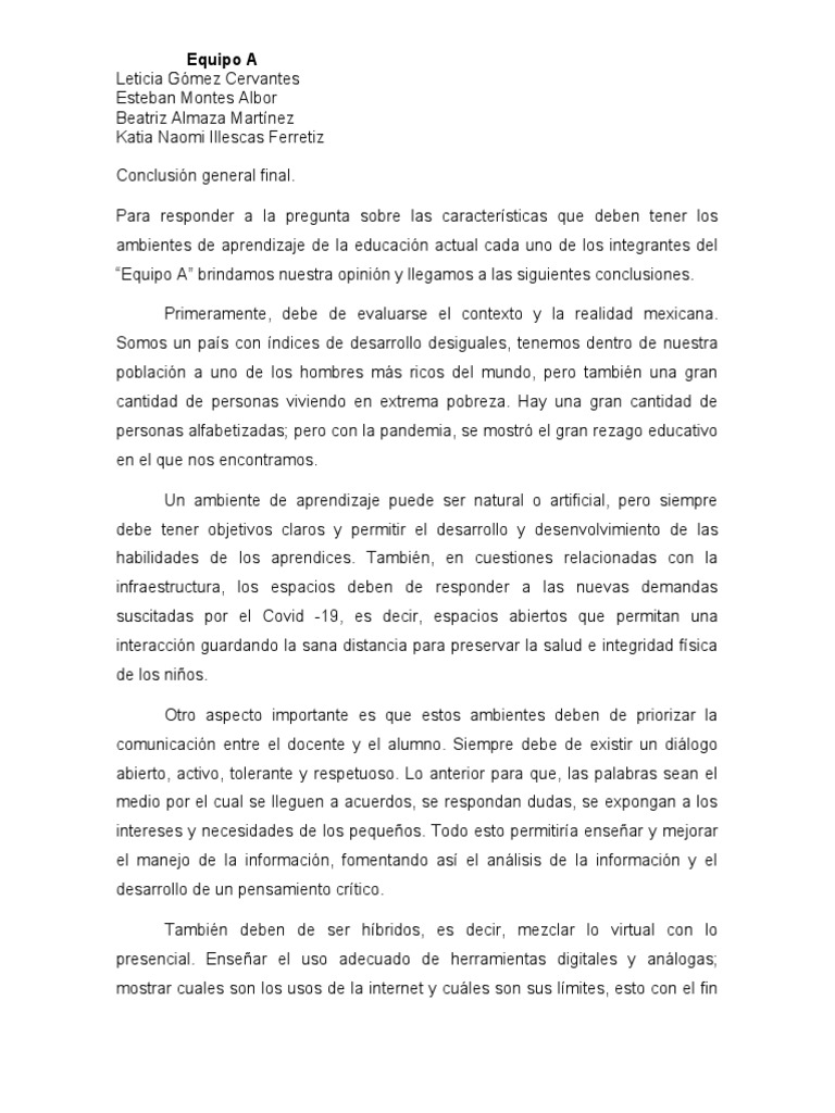 Conclusión General Final Módulo 1 LEIP | PDF