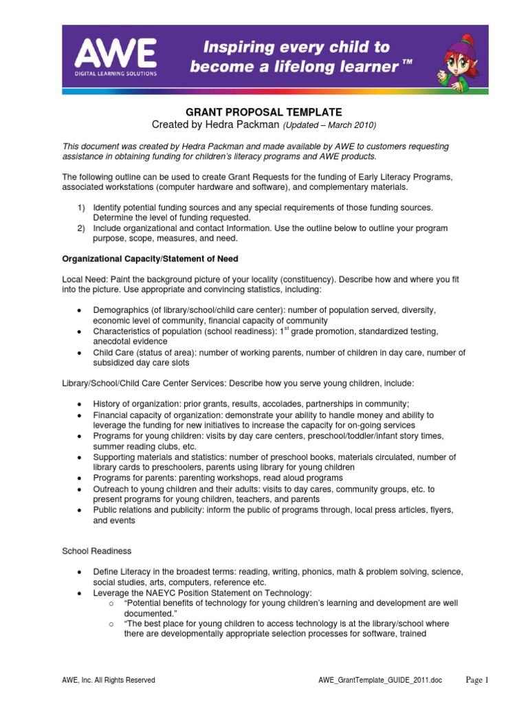 AWE GrantTemplate GUIDE 2011 201409161152455194 PDF | PDF | Libraries ...