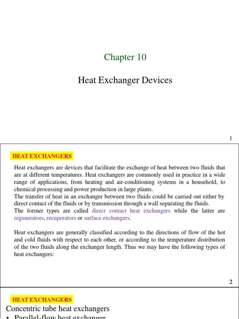 Chapter 10. Heat Exchanger Devices | PDF | Heat Exchanger | Heat Transfer