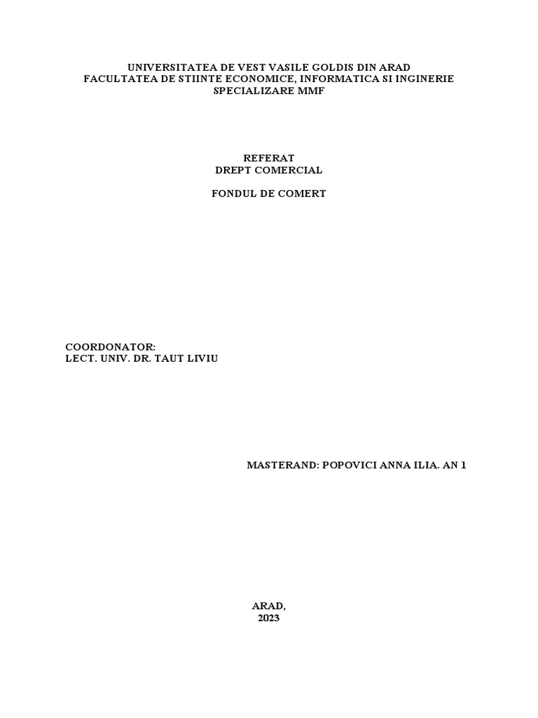 Fondul de Comert | PDF