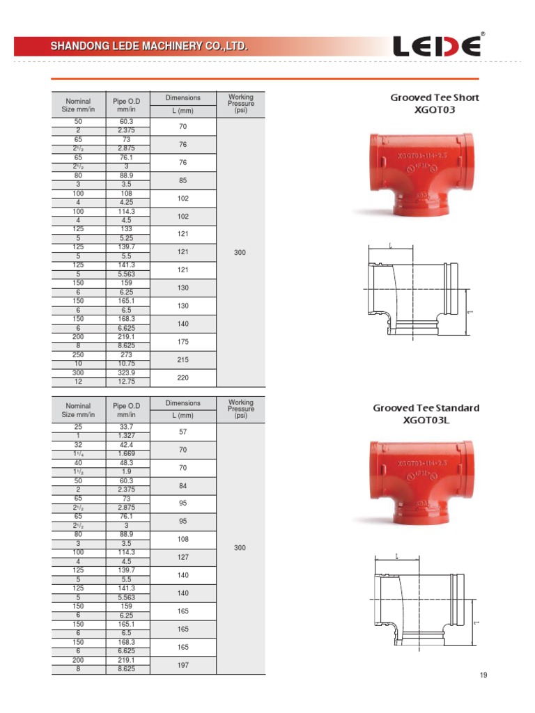 Tee Normal y Reductora - LEDE | PDF | Pressure | Physical Quantities