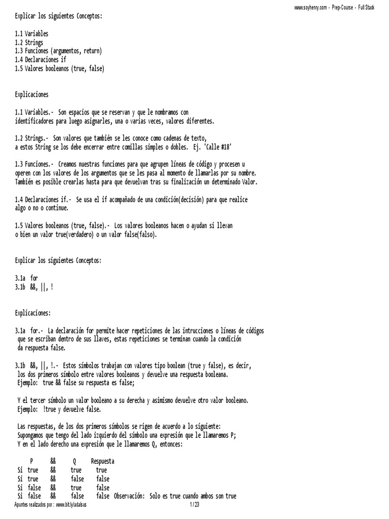 Conceptos Básicos de JavaScript | PDF | Constructor (Programación Orientada a Objetos ...