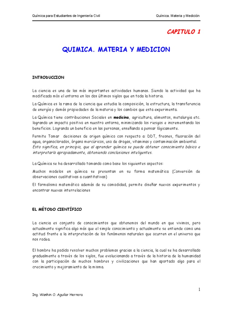 Cap 1. Quimica - Medidas y Calculos | PDF | Exactitud y precisión ...