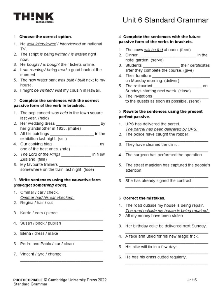 Thk2e BrE L3 Grammar Standard Unit 6 | PDF | Linguistics Thk2e BrE L3 Grammar Standard Unit 6 | PDF | Linguistics