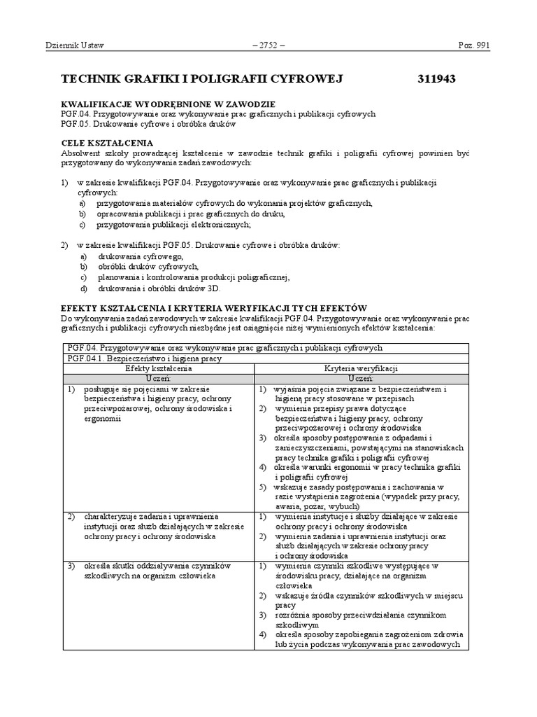 Technik Grafiki I Poligrafii Cyfrowej | PDF