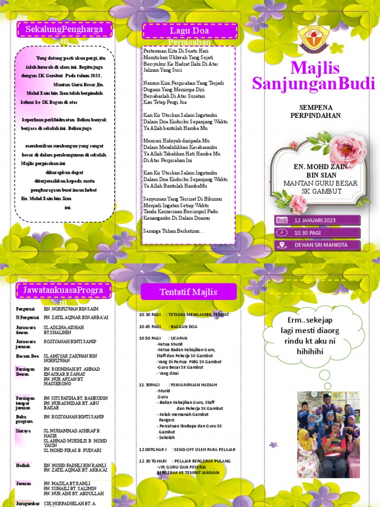 Majlis Persaraan - Tema Floral1 (Brosur) | PDF