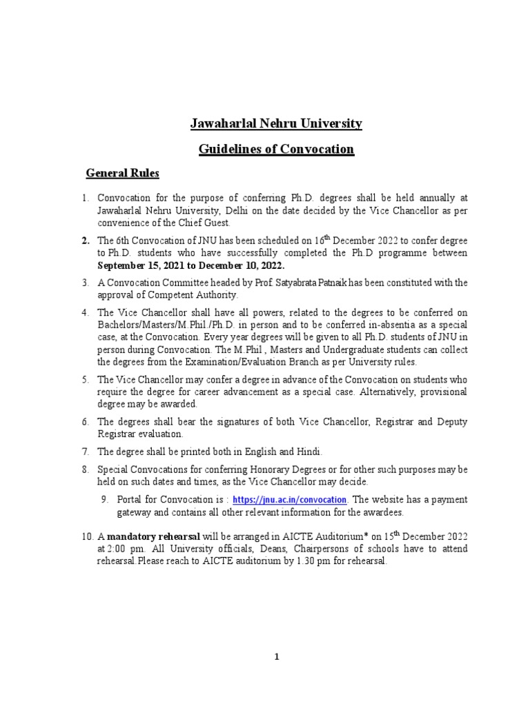 Guidelines of Convocation 2022 PDF | PDF | Doctor Of Philosophy | Dean (Education)