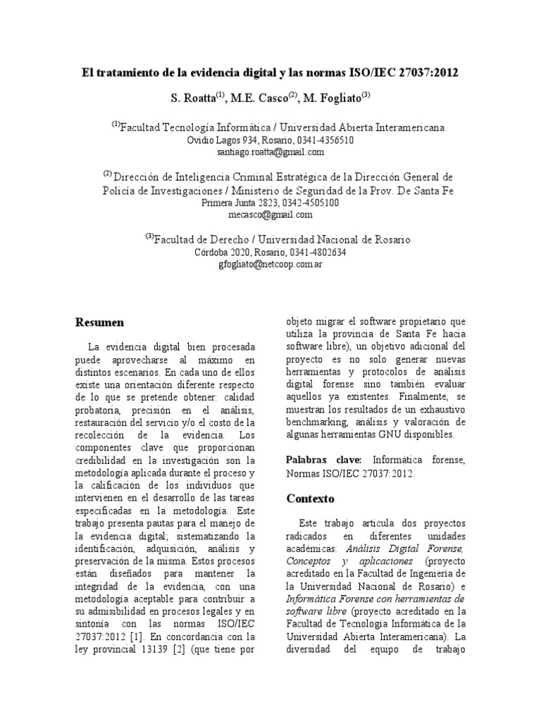 Analisis ISO-IEC 27037 - 2012-Arg | PDF | Software | Software libre