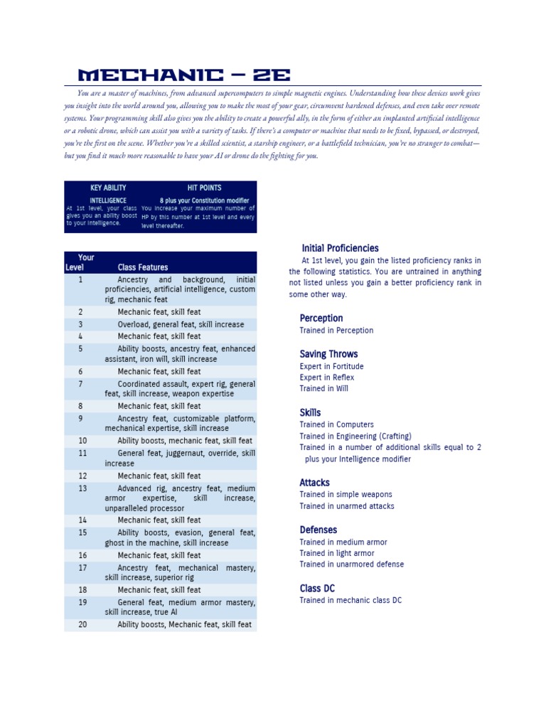 SF Mechanic 2e Playtest v1.5 | PDF | Artificial Intelligence ...