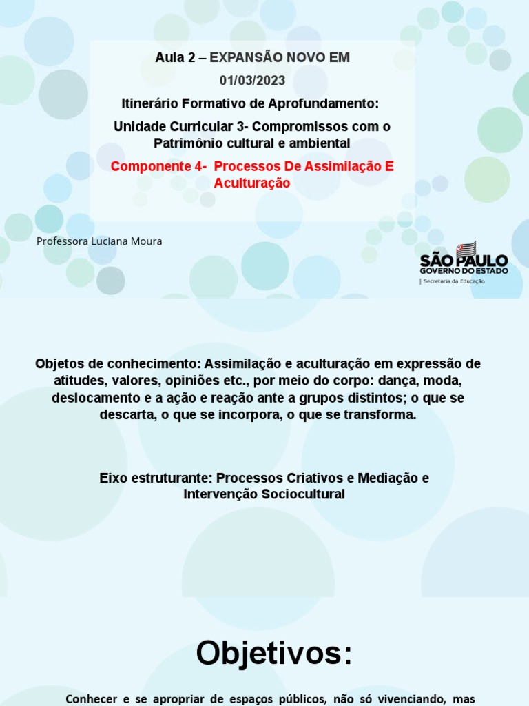 Aula 3 - Processos de Aculturação e Assimilação | PDF