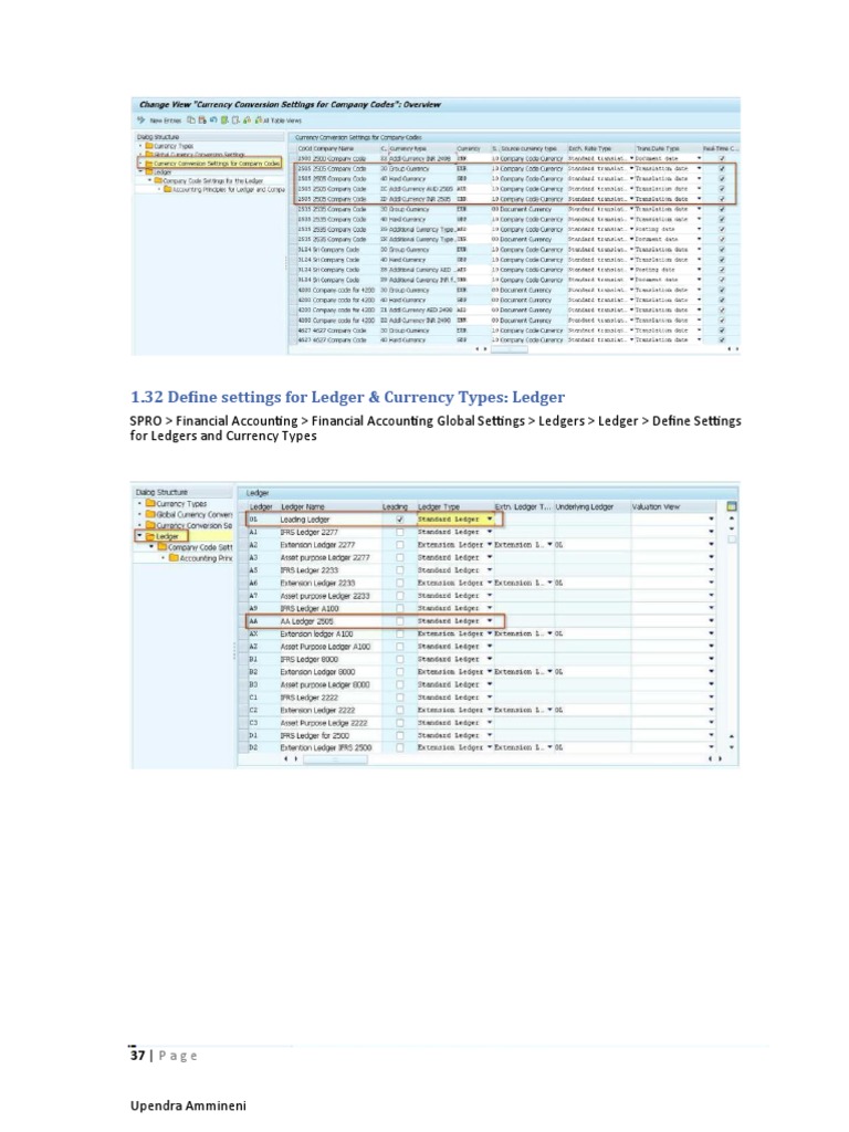 1.32 Define Settings For Ledger & Currency Types: Ledger | PDF ...