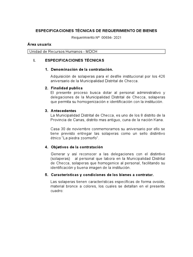 TDR Solaperas | PDF | Gestión de recursos humanos