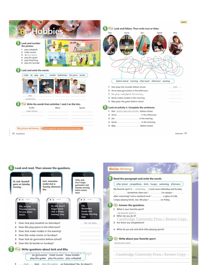 Guess What - Level 3 - Unit 6 - Hobbies - Workbook Review | PDF