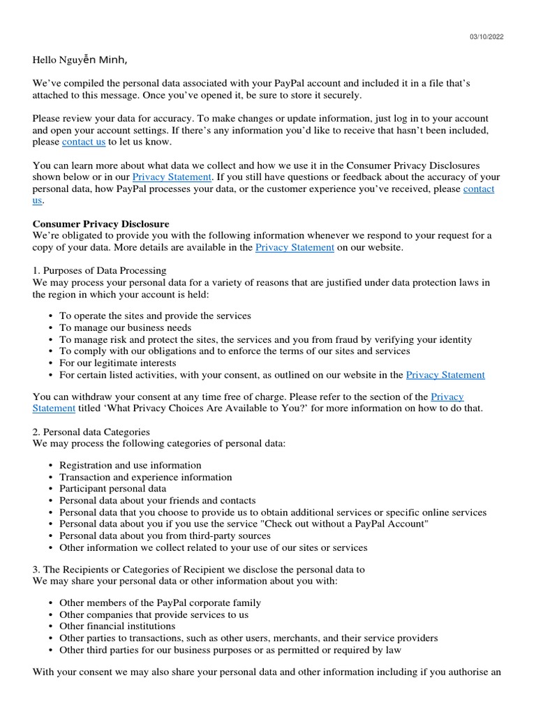 Paypal Information Pdf Privacy Pay Pal
