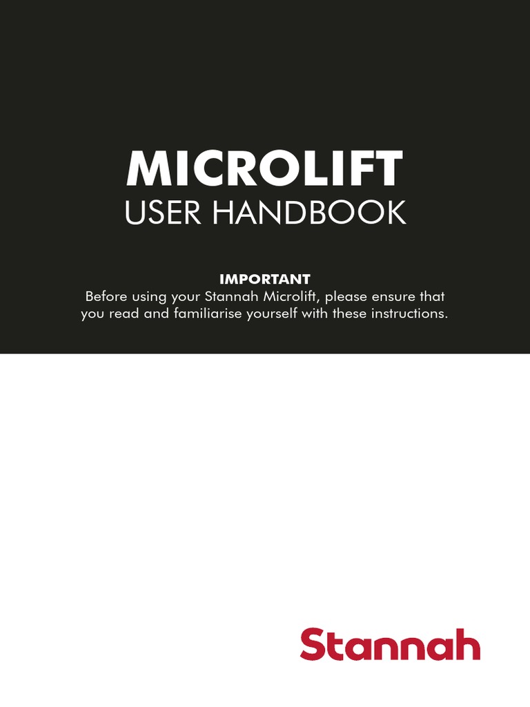 Microlift User Handbook PDF | PDF | Elevator | Manufactured Goods