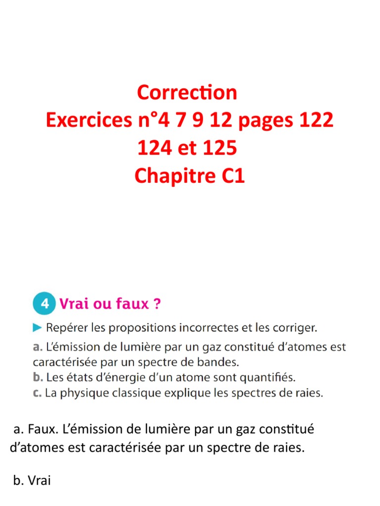 Correction Exercices C1 | PDF