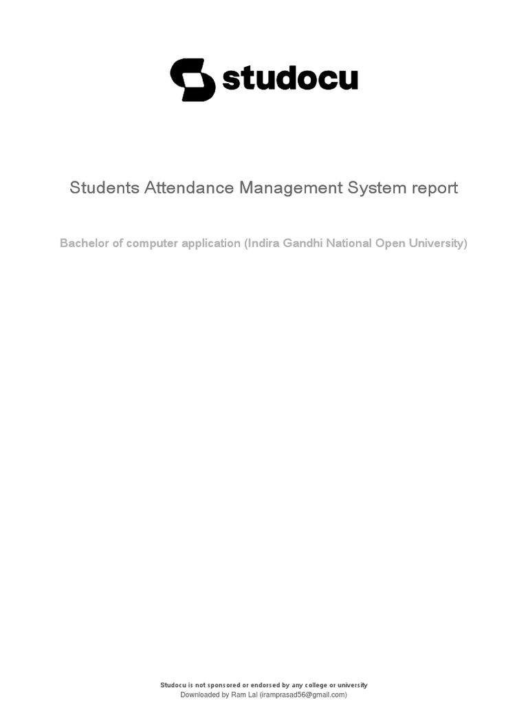 Students Attendance Management System Report | PDF | Feasibility Study ...