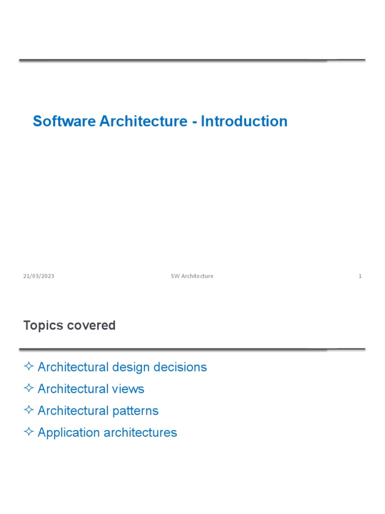 Lec 01 - Introduction | Download Free PDF | Software Architecture | System