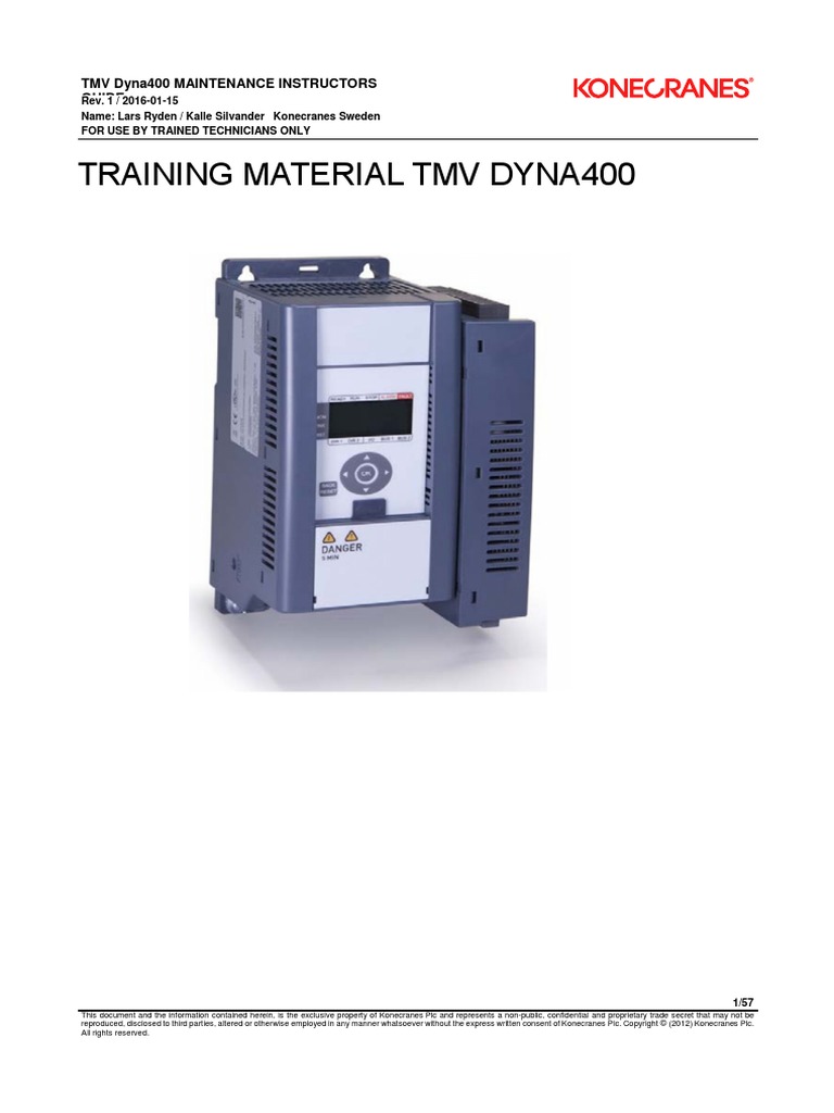 TMV Dyna400 Training Binder | PDF | Rectifier | Electrical Network