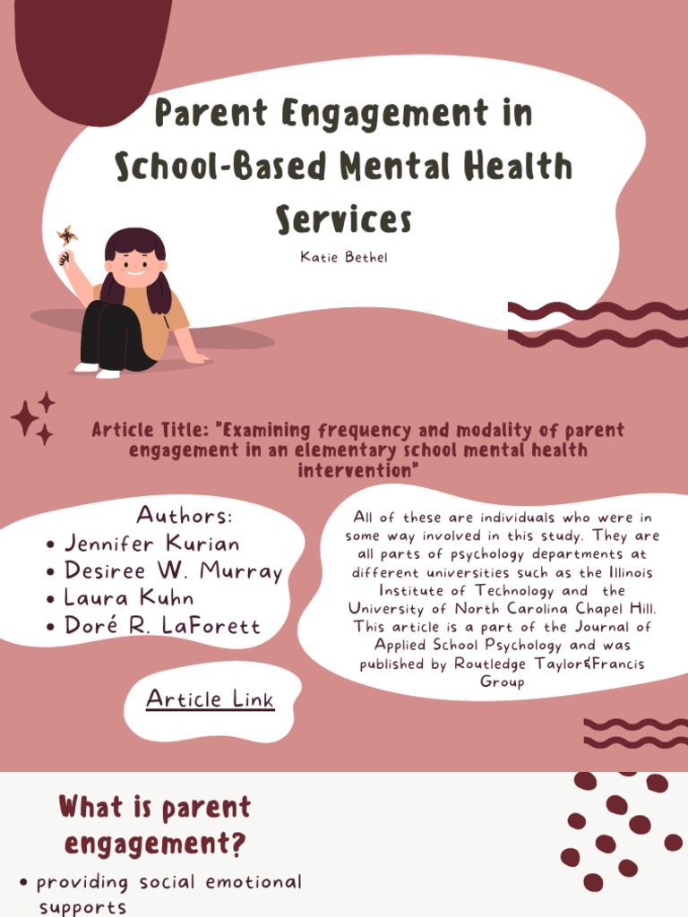 Parent Engagement in School-Based Mental Health Services | PDF | Mental ...