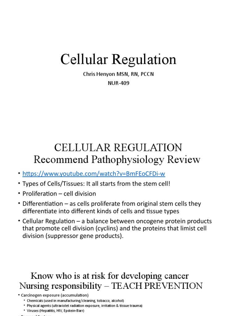 Cellular Regulation Student Version | PDF | Cancer | Lymphoma