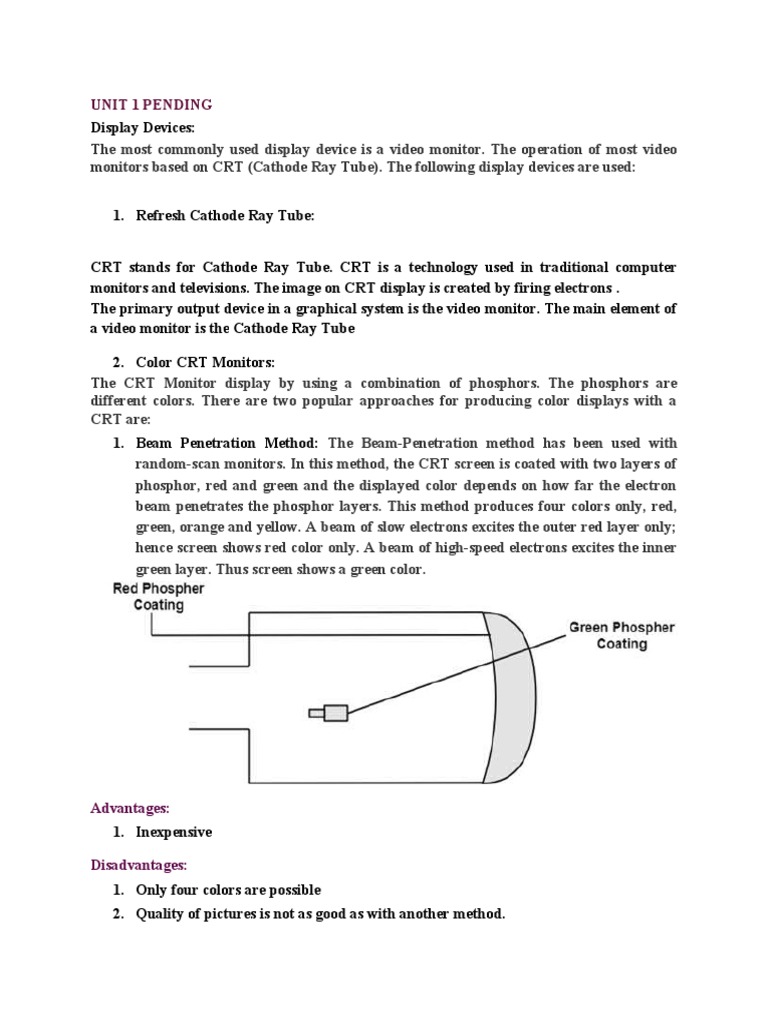 Computer Graphics | PDF | Computer Monitor | Light Emitting Diode