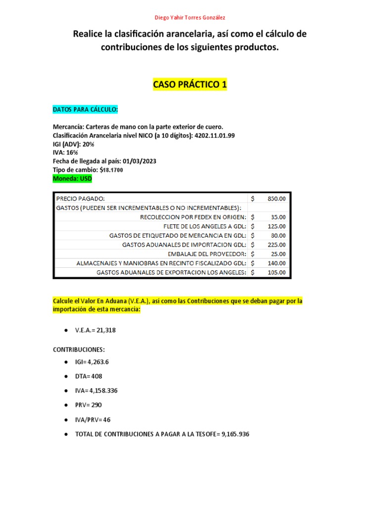 Practica Calculo de Contribuciones 2-1 | PDF