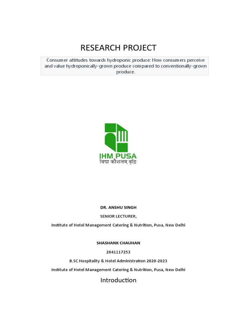 Research Project | PDF | Agriculture | Hydroponics